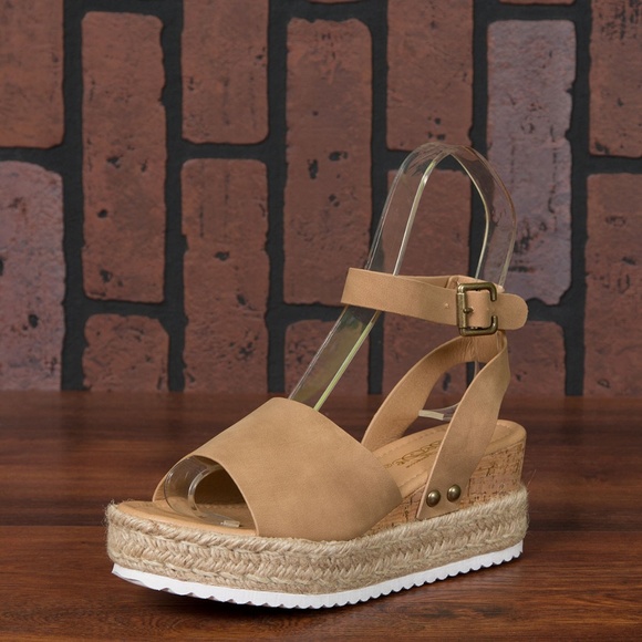 DbDk Fashion | Shoes | New Open Toe Ankle Strap Espadrille Wedge Sandal | Poshmark